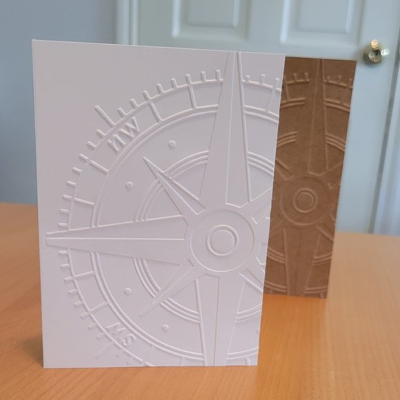 Hand Crafted | Office | Compass Greeting Card Set Of 6 Embossed ...